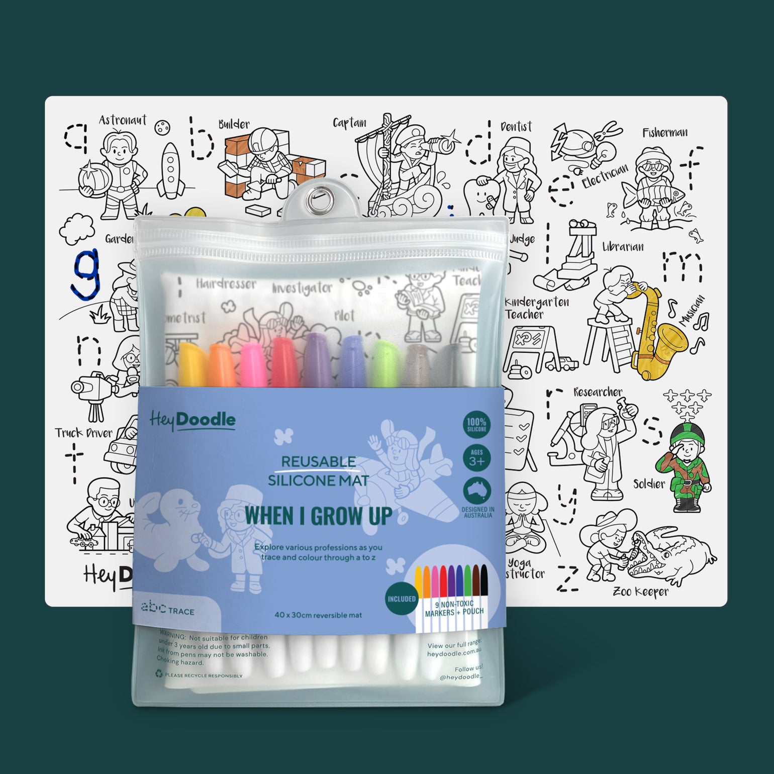 Reusable silicone colouring Classic Doodle Mats – HeyDoodle